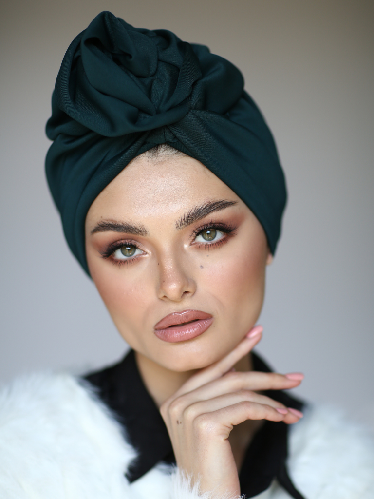Black Flower turban – Rona Hand Made Turbans