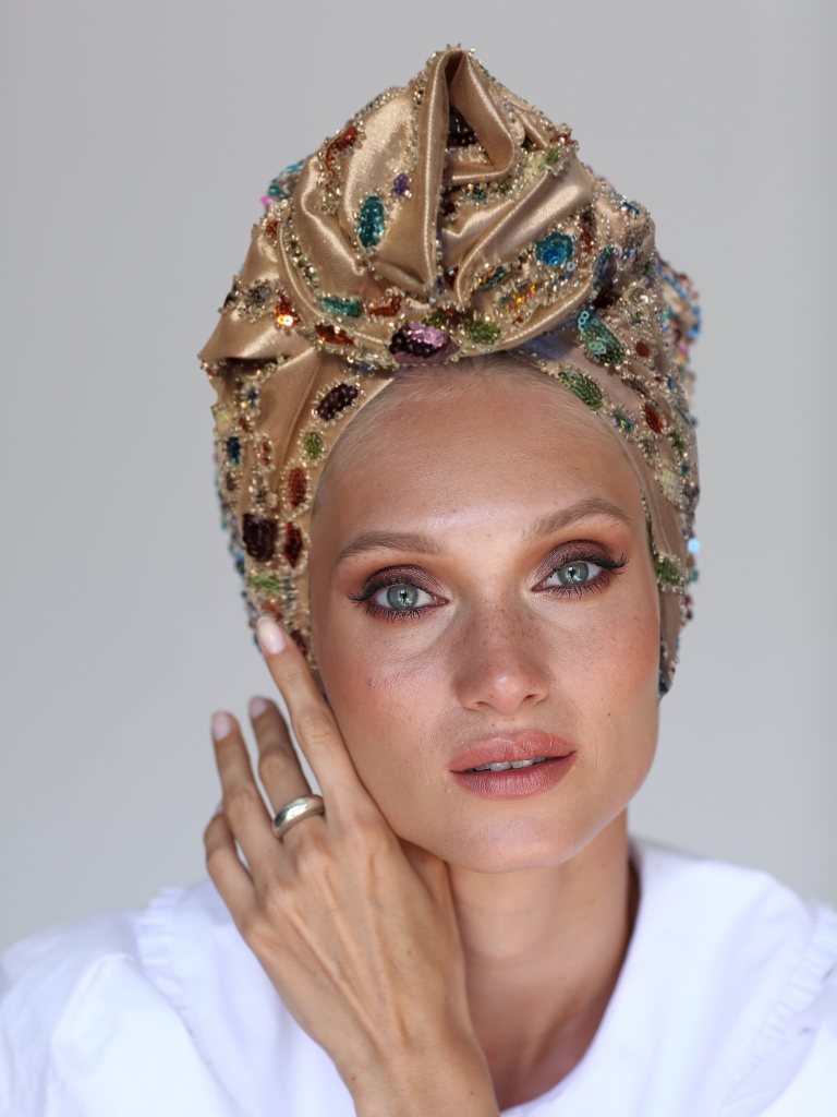 Ivory dropsTurban – Rona Hand Made Turbans