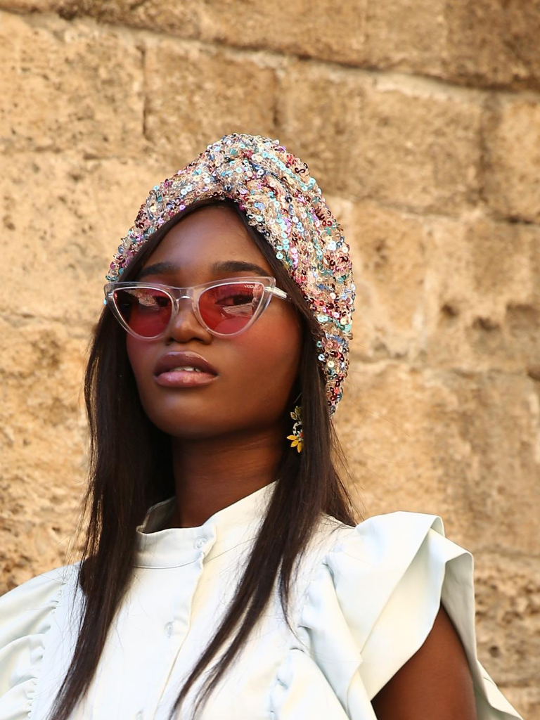 Rainbow Sequin Twist T – Rona Hand Made Turbans